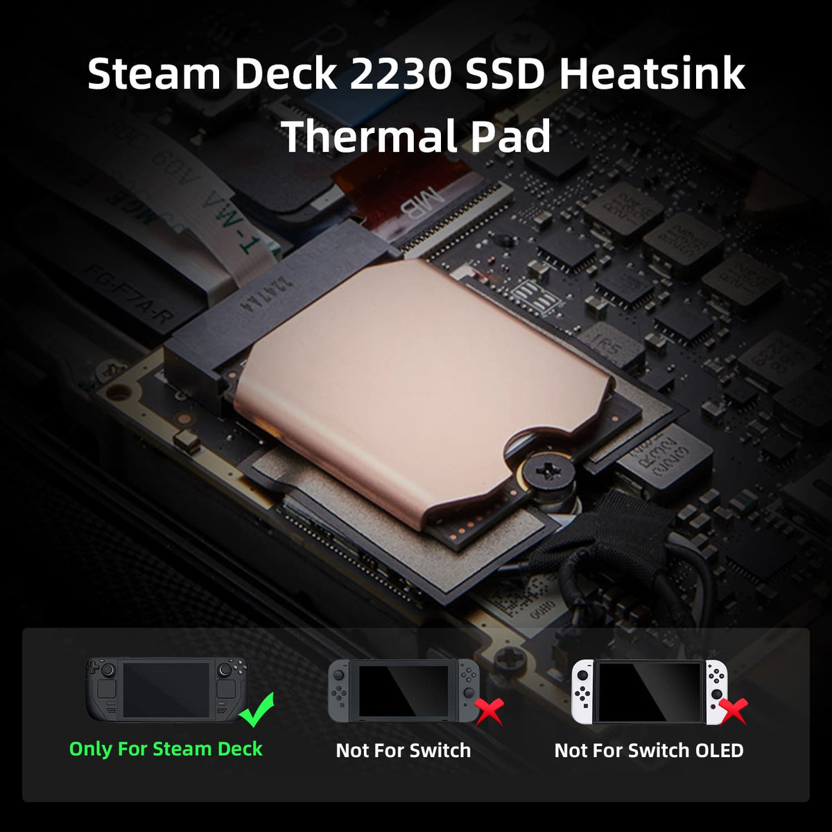Heatsink Thermal Pad with Back Cover Opening Tools for Steam Deck SSD ...
