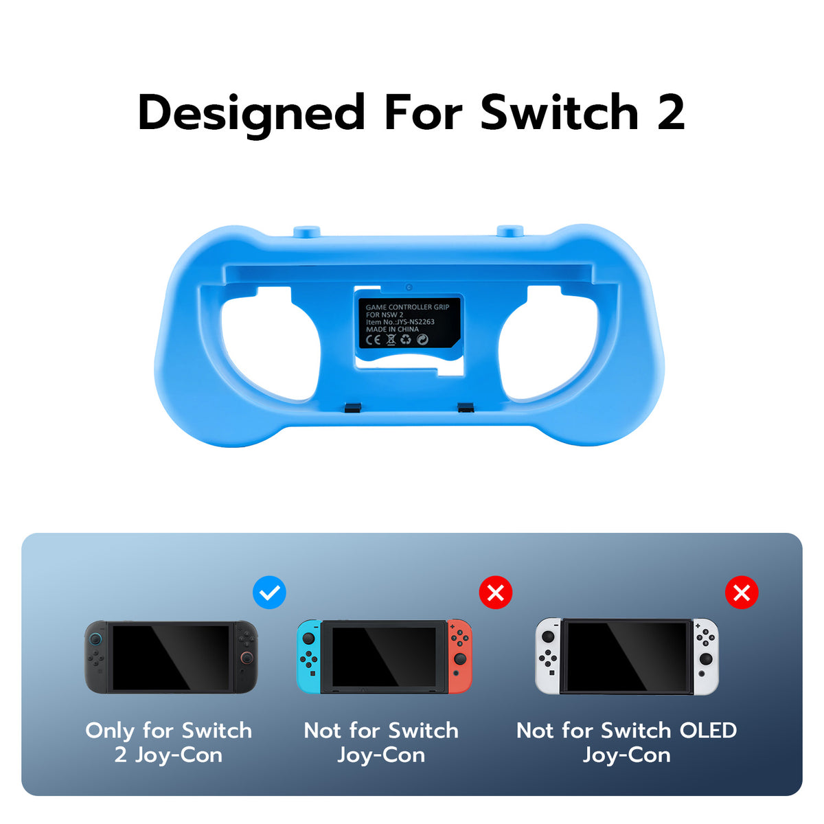 JYS Controller Grip with Game Card Storage for Nintendo Switch 2 Joy-c ...