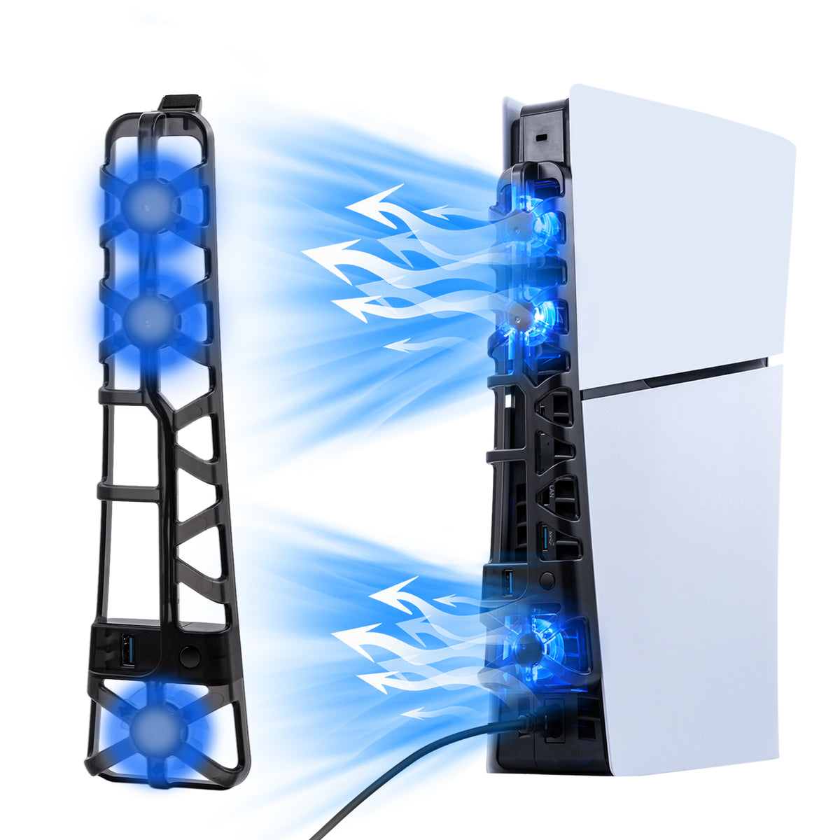 DOBE RGB Cooling Fan with Temperature Control for PS5 Slim DE/UHD Gami ...