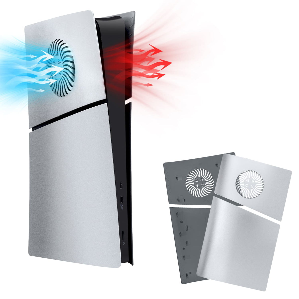 Replacement Side Panel Plate with Cooling Vent for PS5 Slim Digital Ed ...