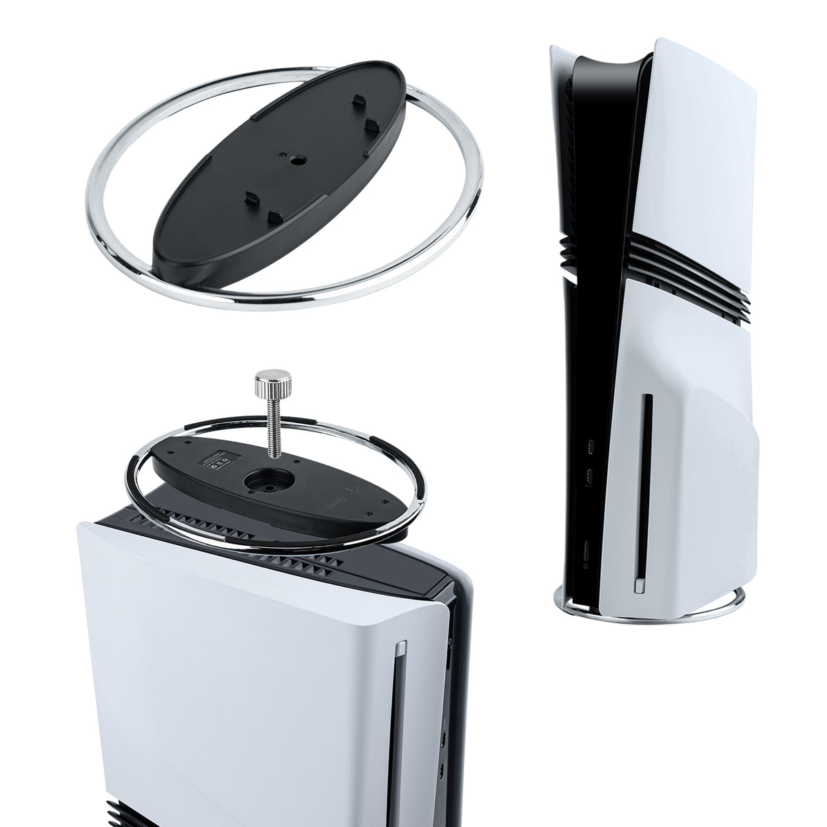 Universal Upright Circular Base Stand for PS5 Pro/PS5 Slim/PS5 UHD Dis ...