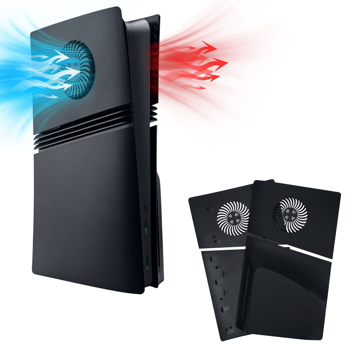 Replacement Side Panel Plate with Vent for PS5 Pro Disc Edition - Blac ...