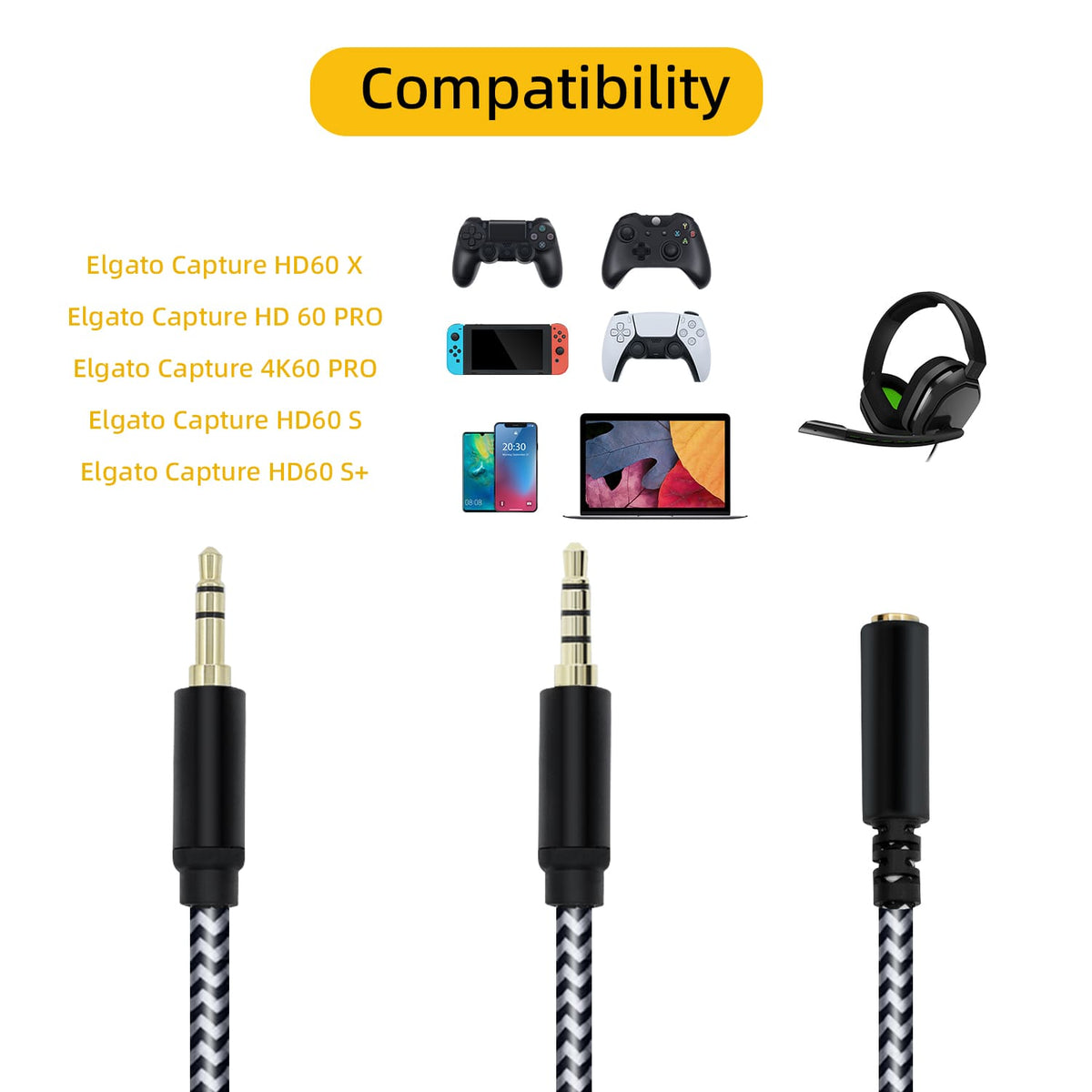 Replacement Chat Link Pro Cable for Elgato Capture Card Series ...