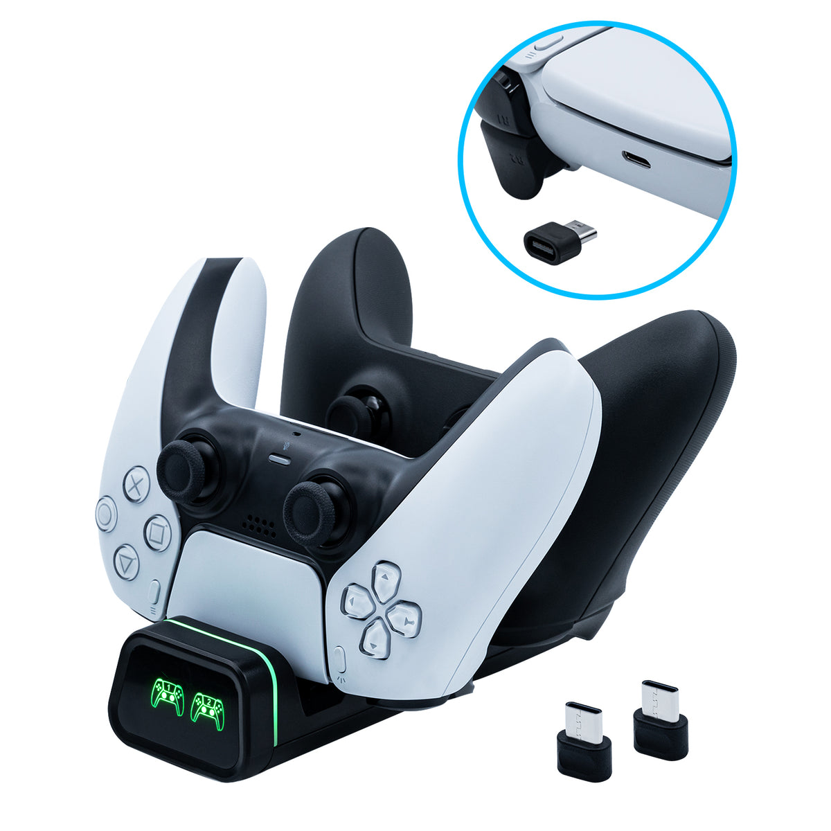 DOBE Dual Controller Charging Dock for Switch Pro/PS5/Xbox Elite 2/Xbo ...