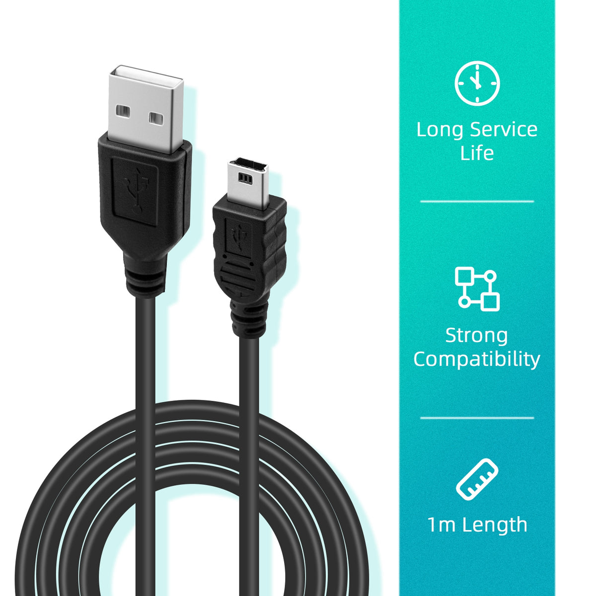 1 Meter USB to mini USB Power Charge Cable for PS3 Controller/Mini Por ...